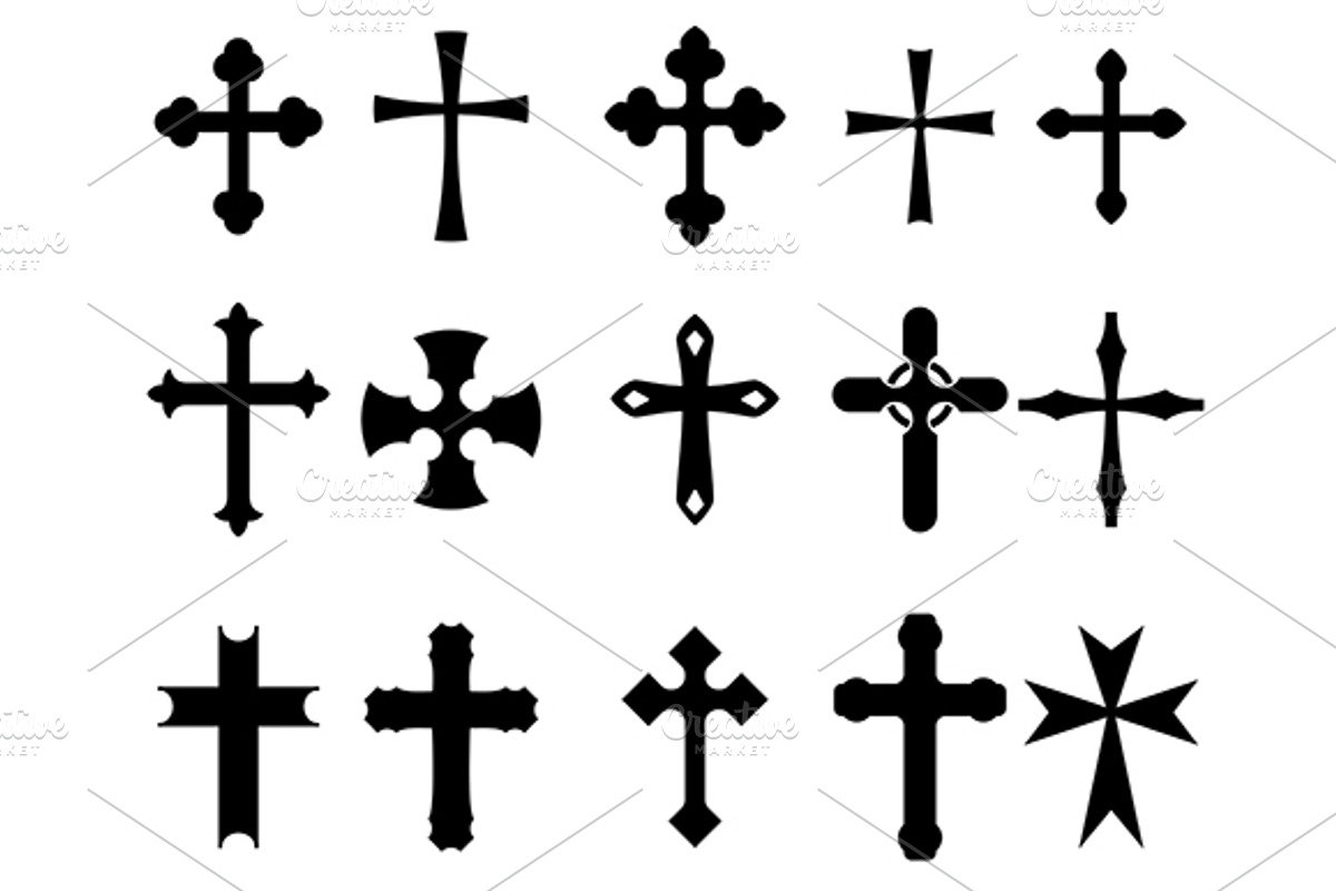 Cross symbols, a Graphic by Vector Tradition