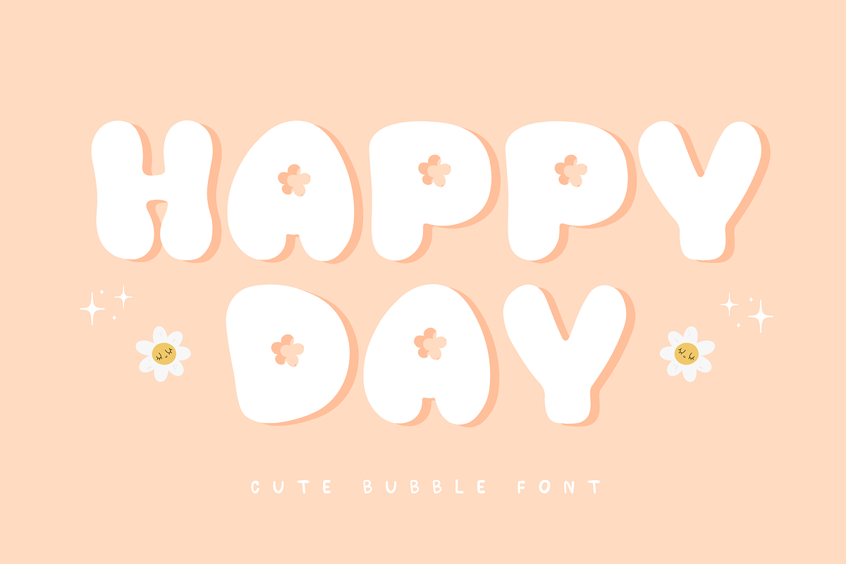Happy Day - Cute Decorative Font Duo, a Handwritten Font by Kanink ...