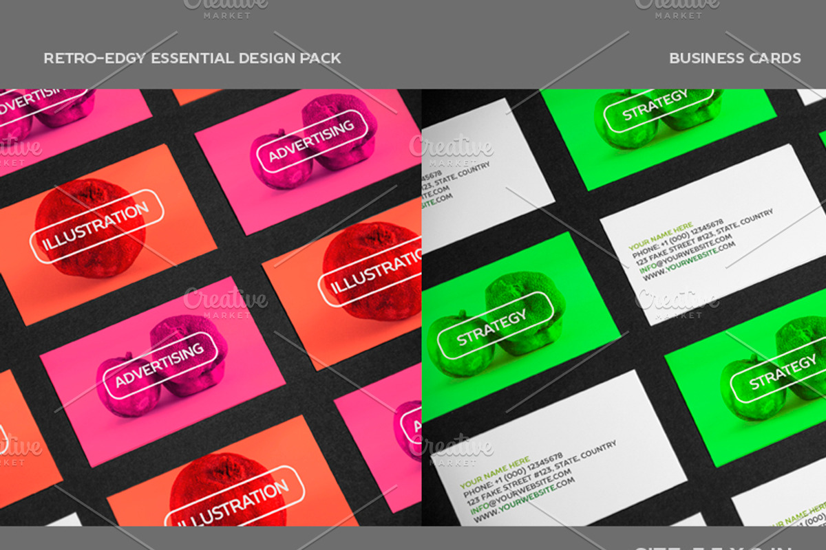 RETRO-EDGY ESSENTIAL DESIGN PACK, a Templates & Theme by SUBCUTANEO ...
