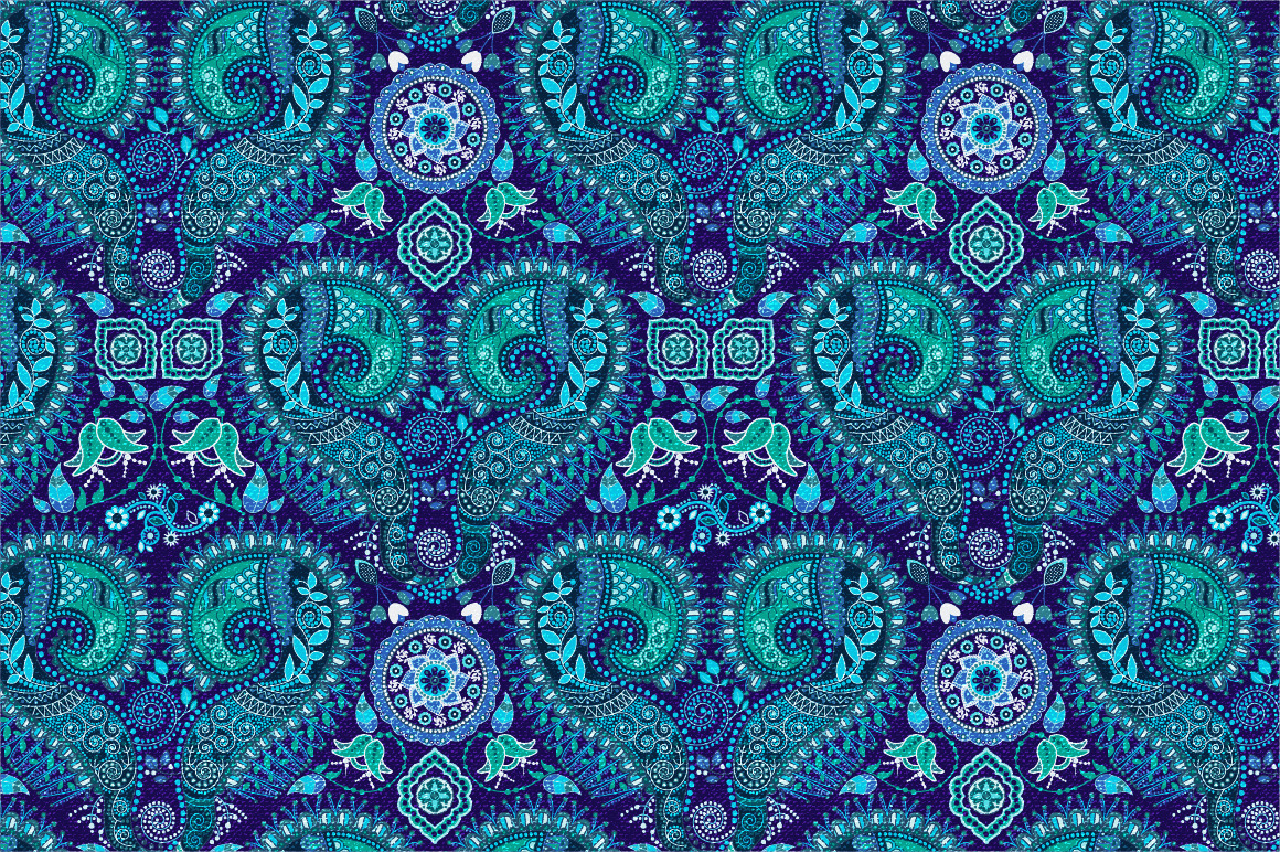 Blue Ornamental Seamless Pattern, a Pattern Graphic by Sunny_Lion