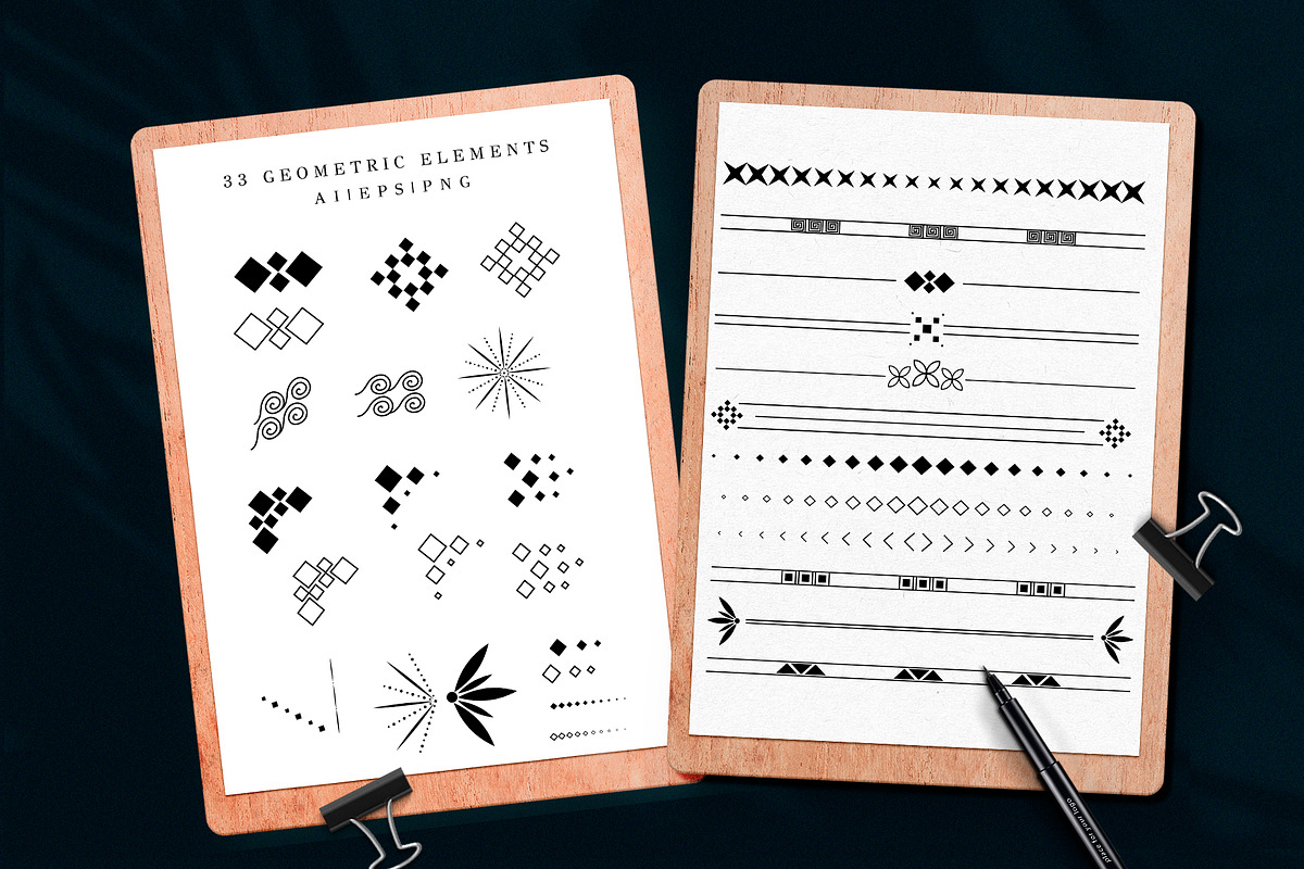 Geometry. Art brushes, borders..., a Brush Add-On by Graphic Art