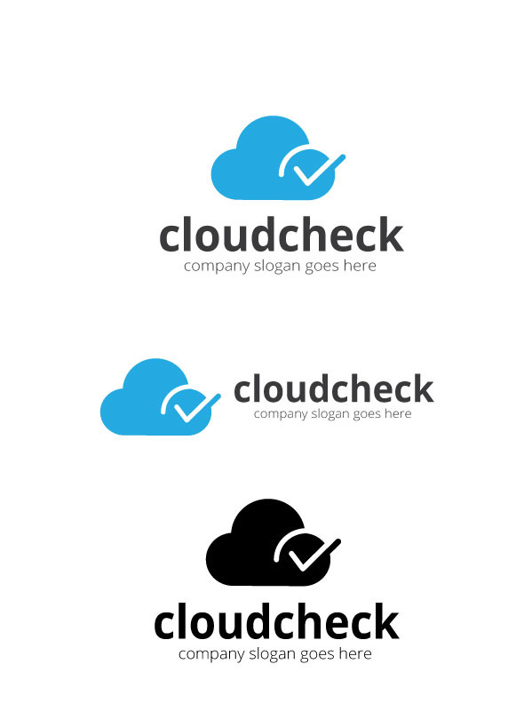 cloud check, a Branding & Logo Template by Mariyana | Creative Market