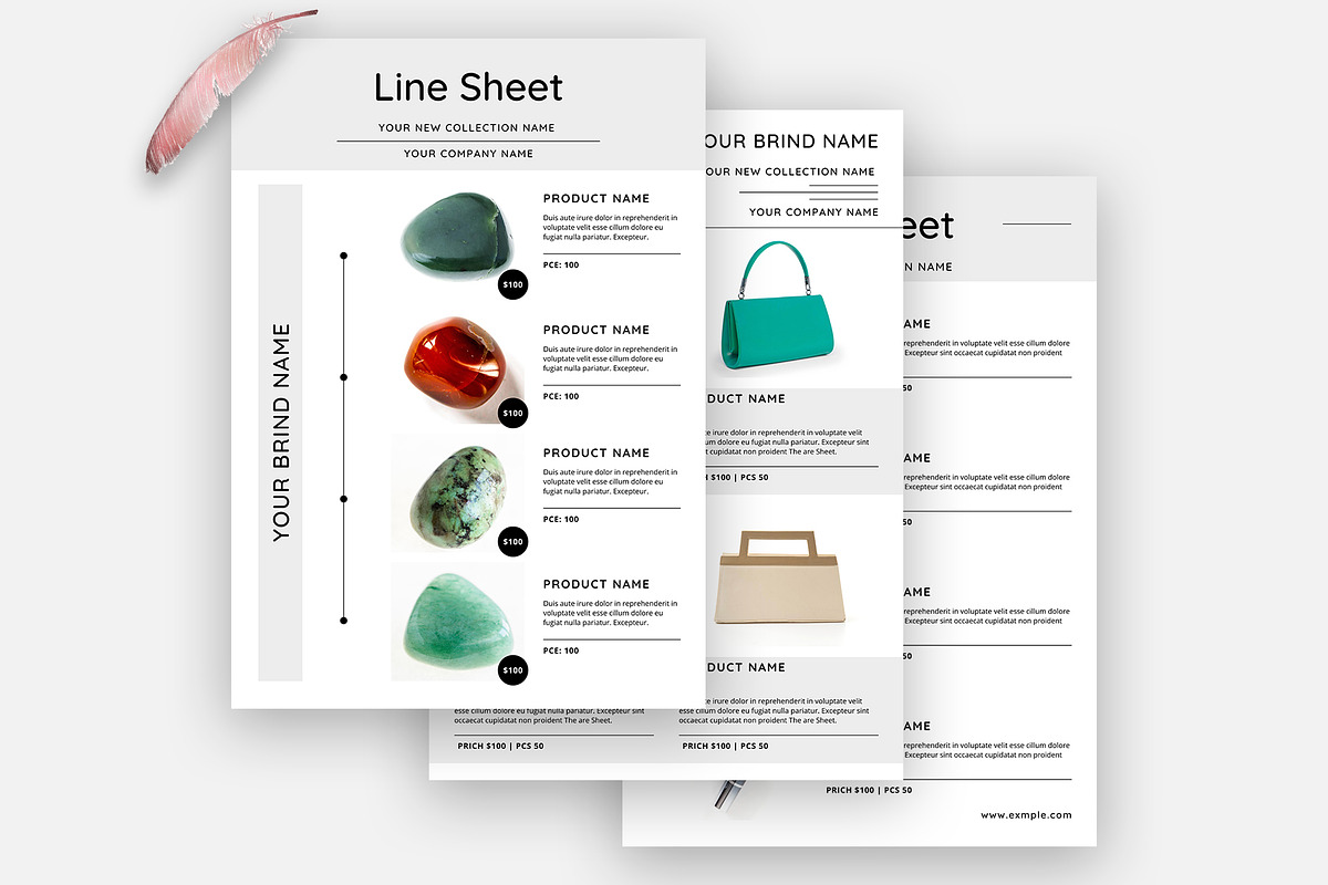 Line Sheet For Wholesale Template, a Stationery Template by Design Zone