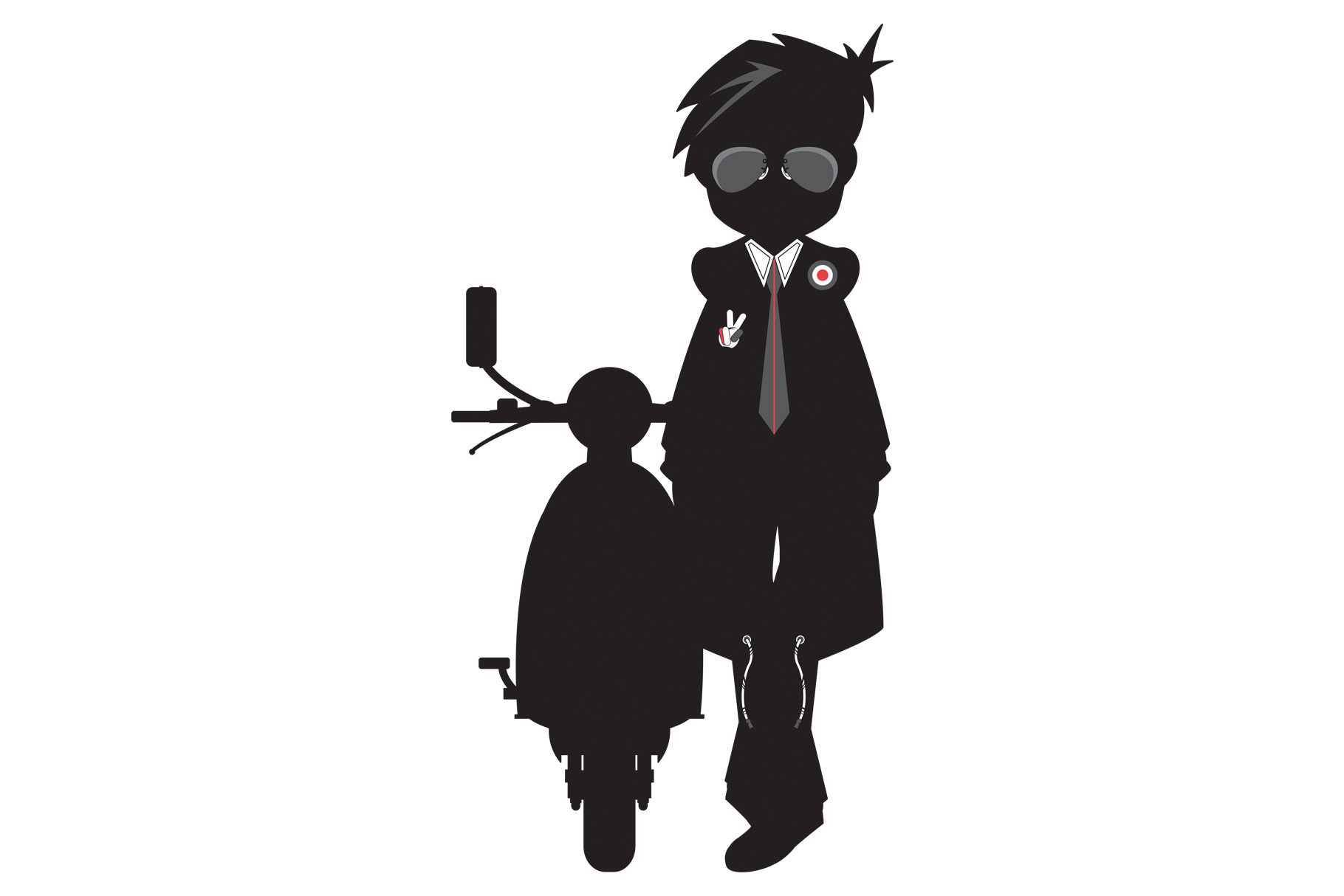 Mod and Scooter in Silhouette, an Illustration by Mark Murphy Creative