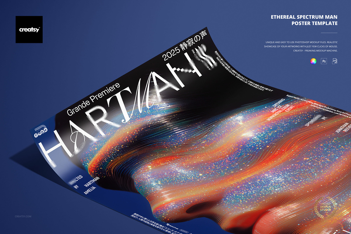 Ethereal Spectrum Man Poster Templat, a Poster Template by creatsy5