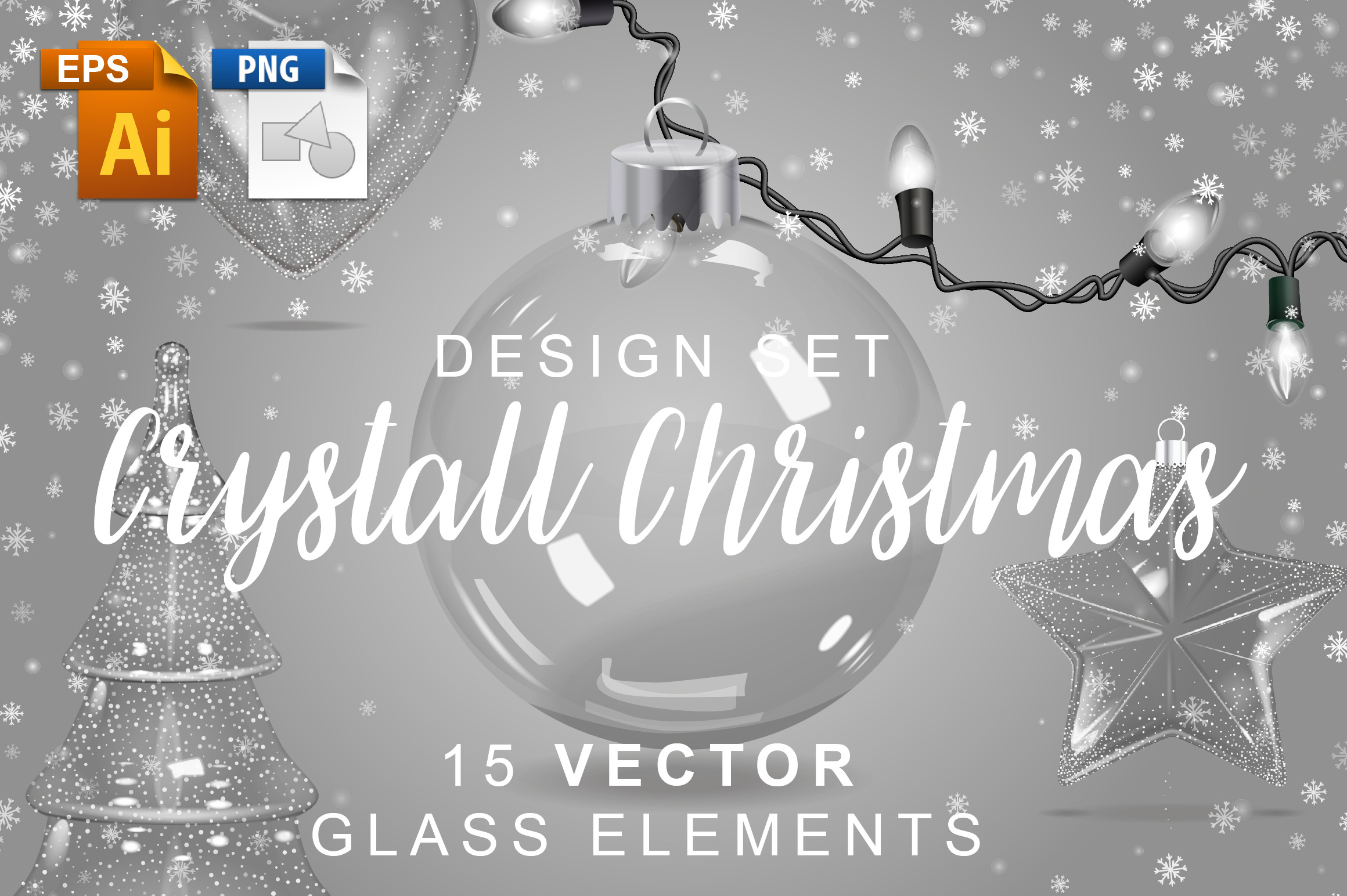 Crystal Christmas Design Set, a Decorative Illustration by Simple Design