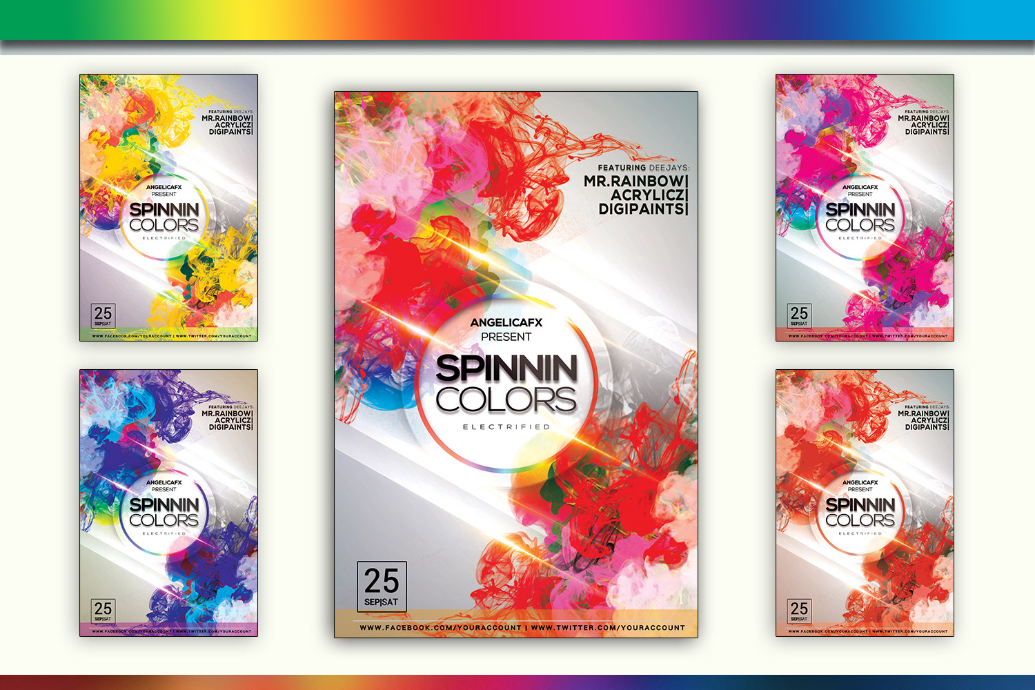 Spinnin Colors, a Flyer Template by angelicafx