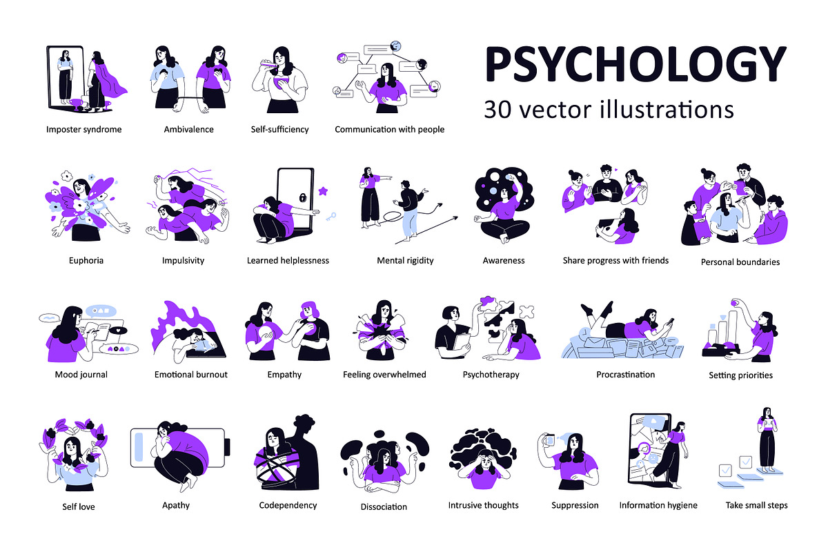 Mental health, psychology concepts, a Person Illustration by Good Studio