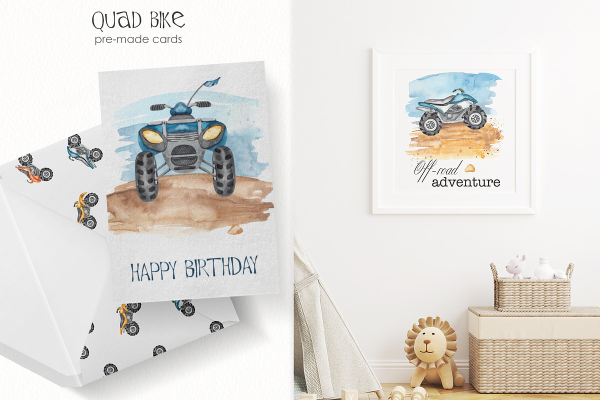 Quad bikes watercolor