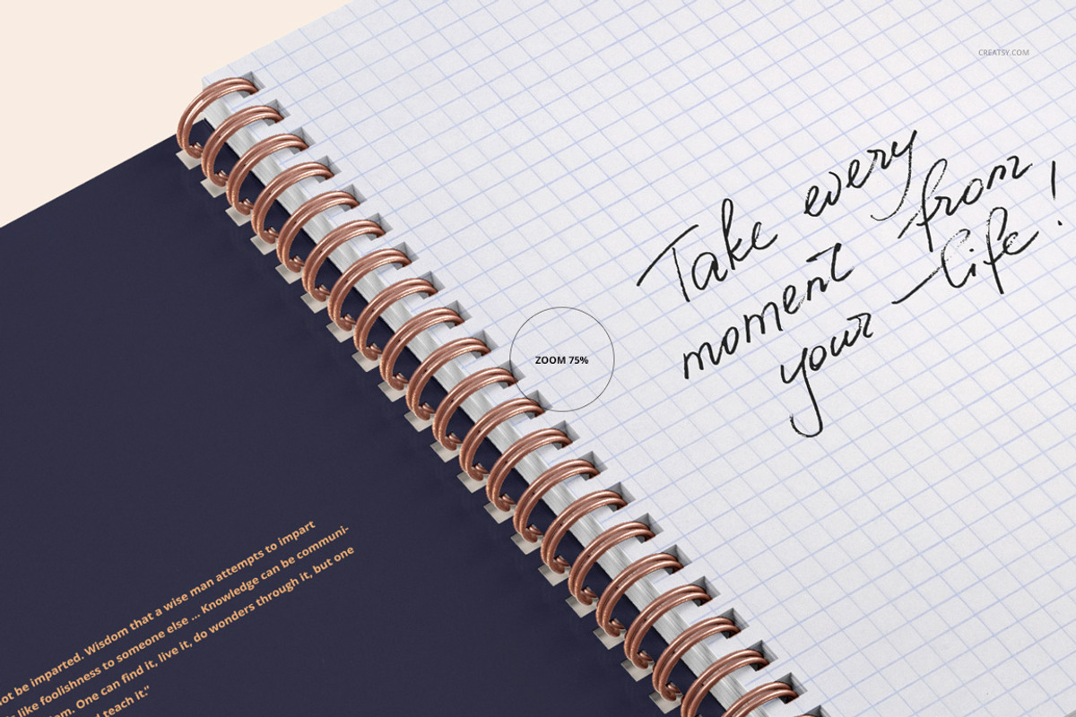 Notebook Mockup Set (square holes), a Print Template by creatsy5