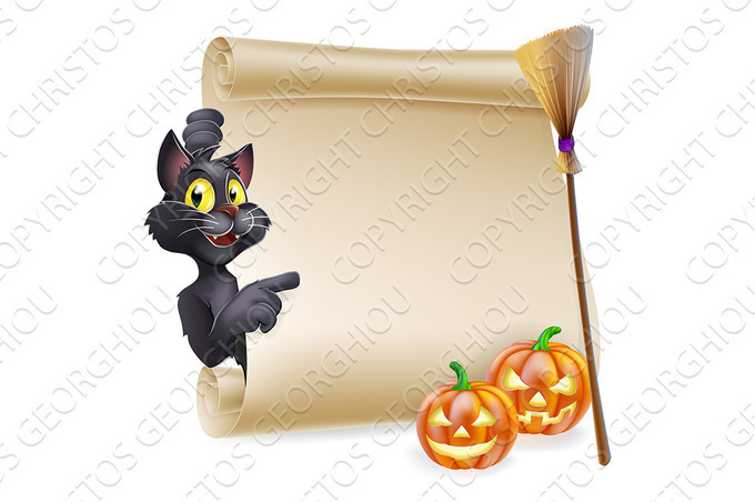 Halloween Scroll Sign, an Illustration by Christos Georghiou