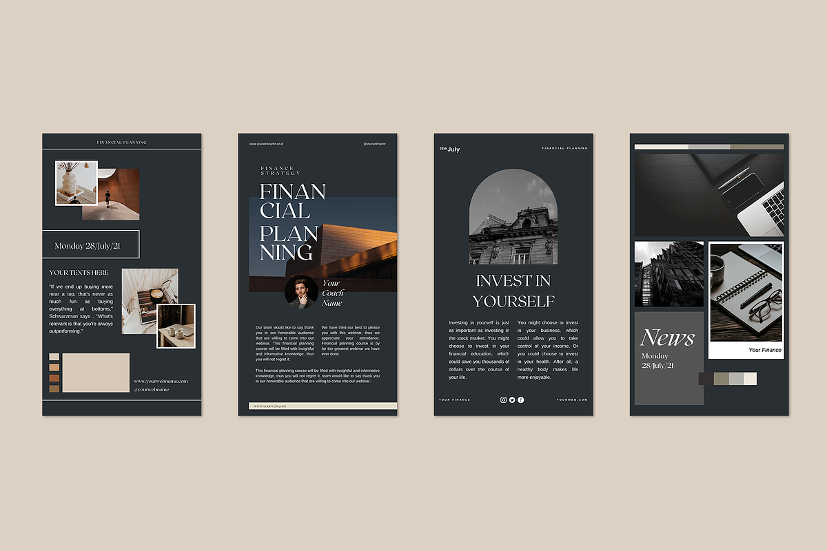 Insta Financial Advisor Kit CANVA, a Social Media Template by Analogi ...