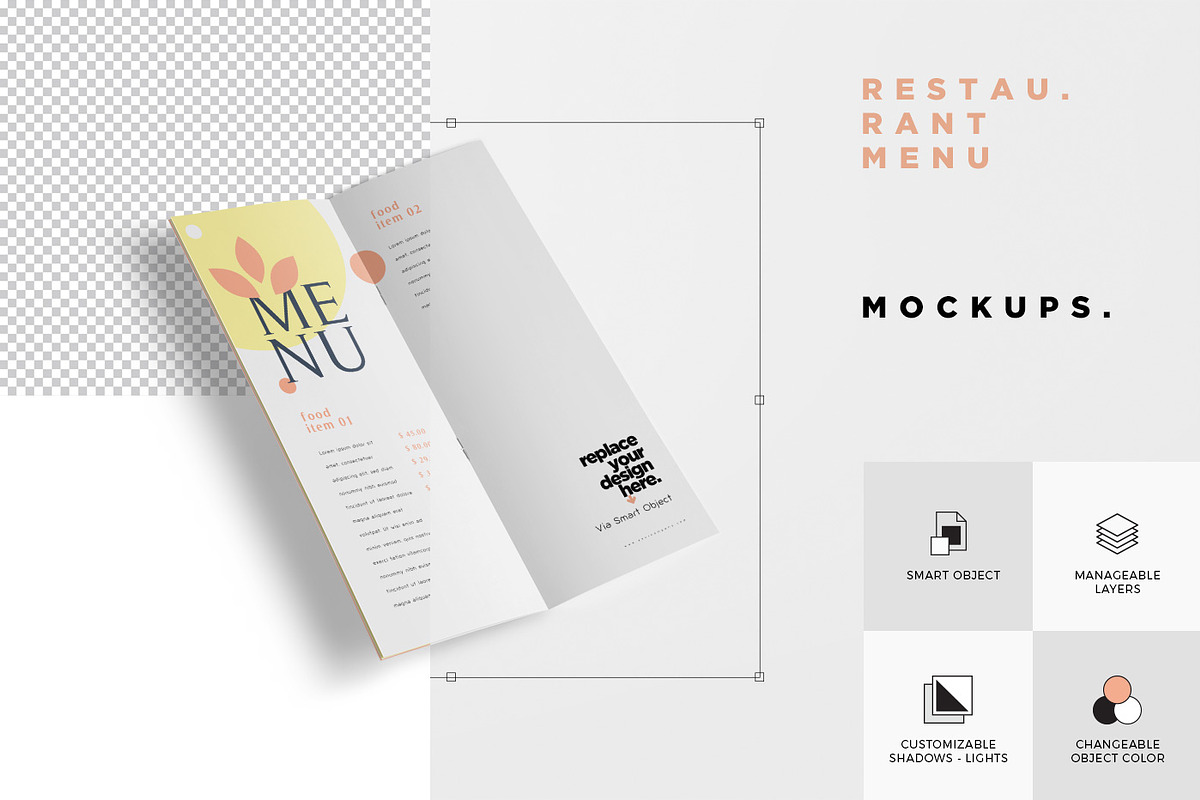 Food Menu Book Mockups, a Packaging Mockup by GfxFoundry