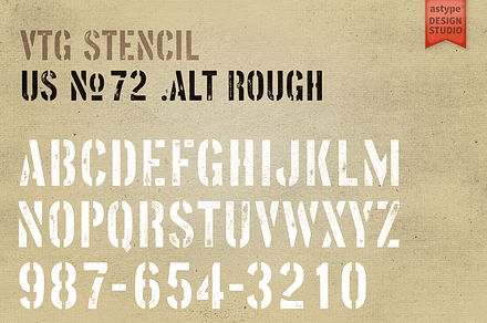 Vtg Stencil UK No. 76 - Rough, a Font by astype fonts