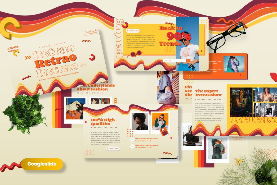Retrao - Retro 90s Googleslide, a Presentation Template by Yumnacreative