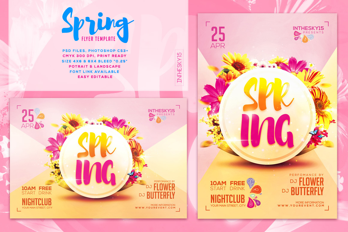 Spring Flyer Template, a Flyer Template by InTheSky15
