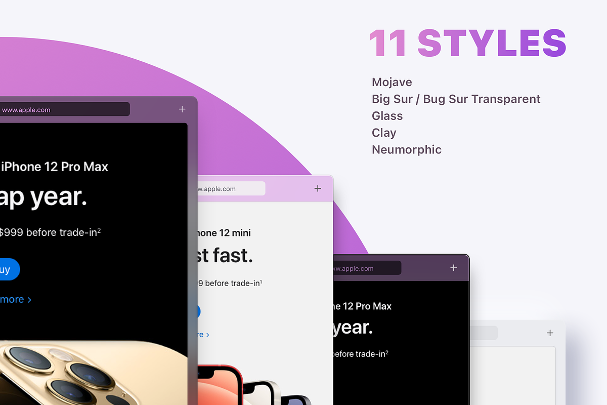 Browser Frames Mockups, a Device Mockup by Smooth Mockups