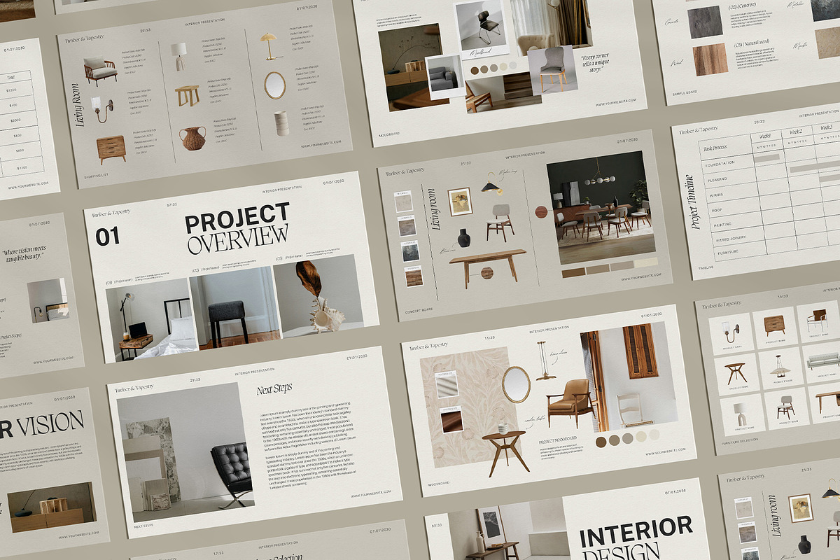 Interior Design Presentation Canva Template | Amare Creative