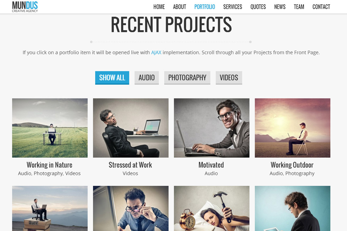 Mundus - Business One Page Wordpress, a WordPress Template by PremiumCoding