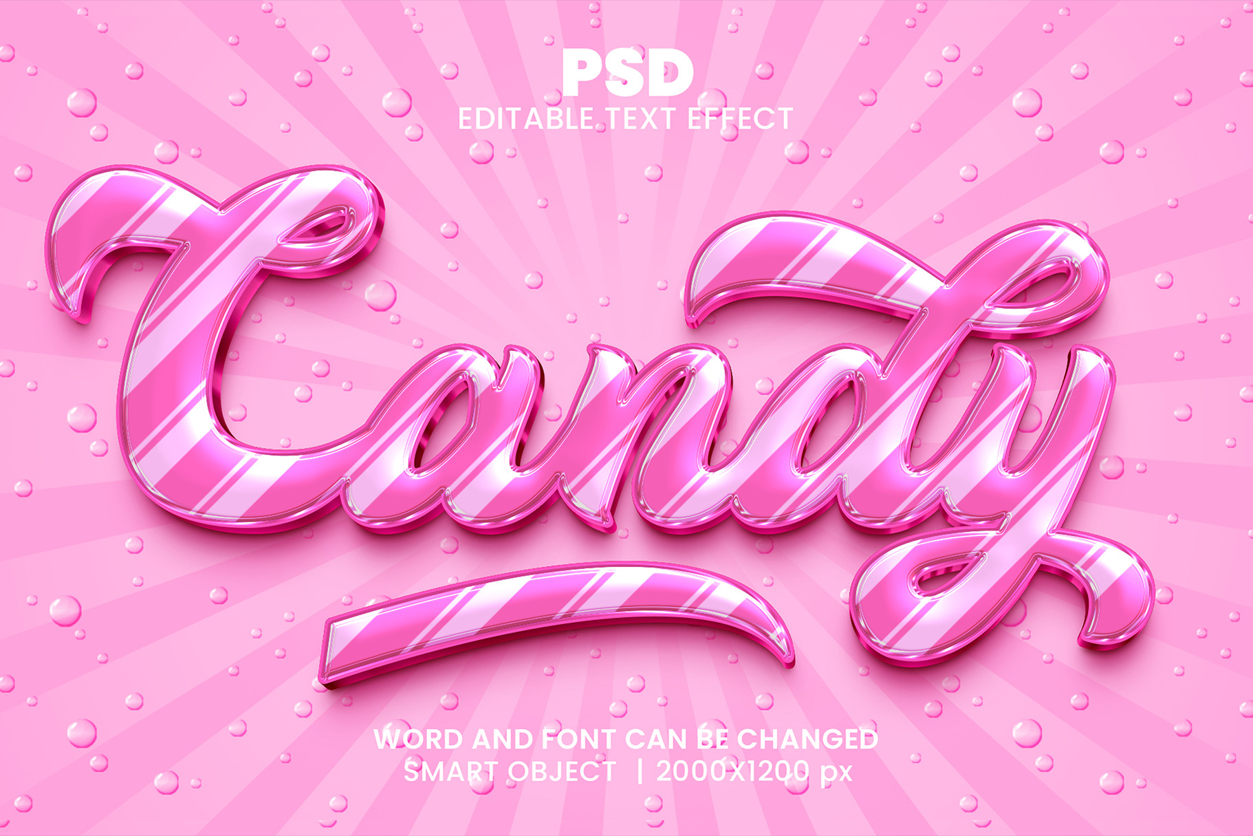 Candy 3d Editable Text Effect Style, a Layer Style Add-On by bdrobin