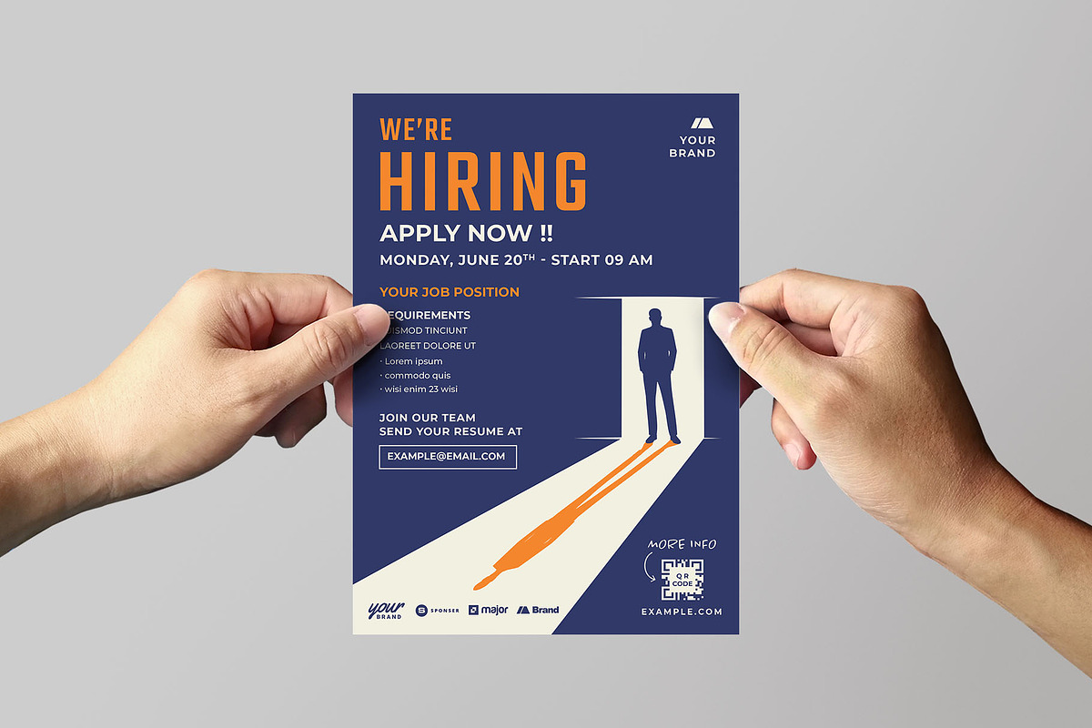Hiring Flyer Poster Template, a Flyer Template by BrandPacks | Creative ...