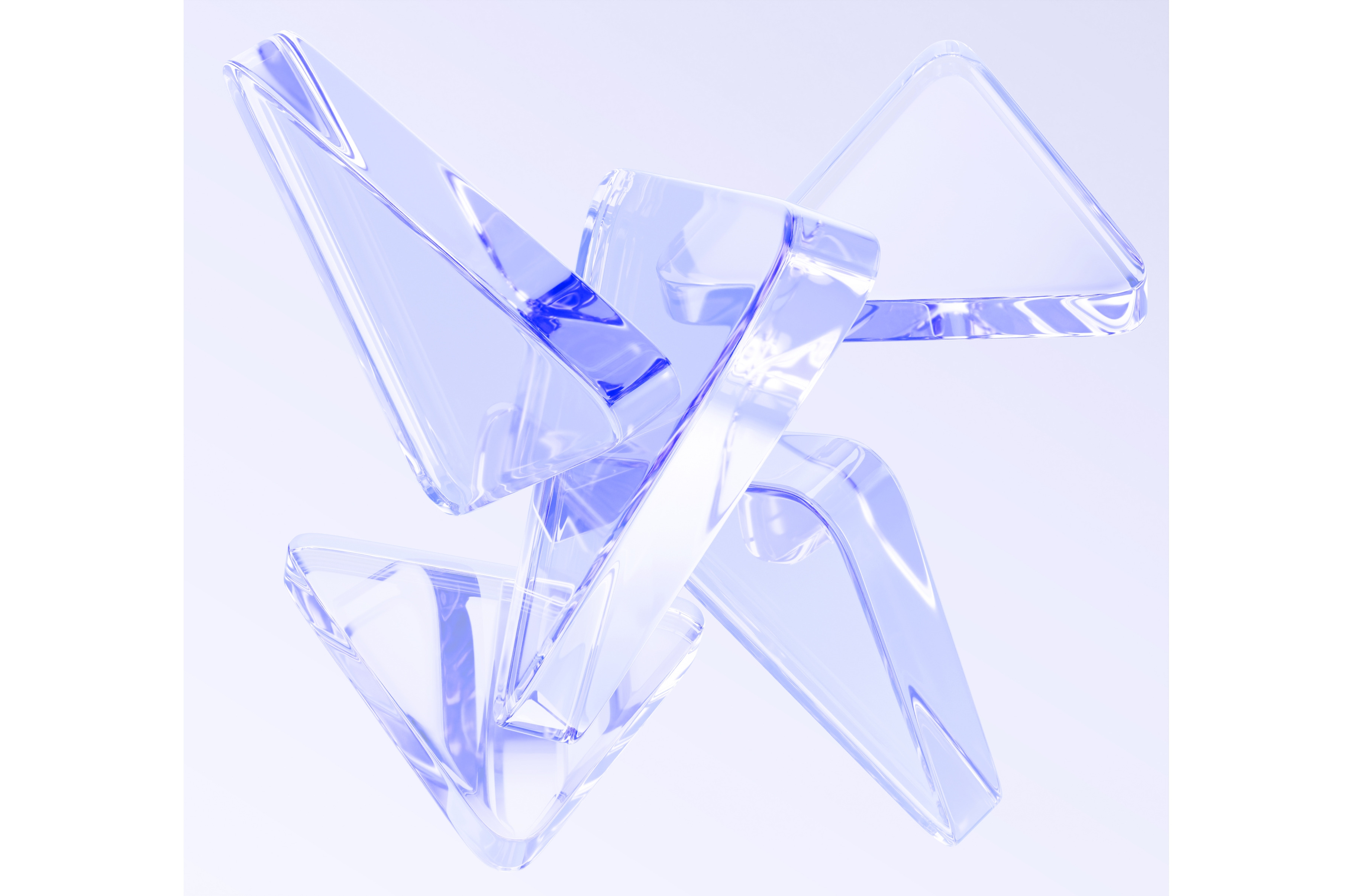 Blue liquid glass triangle plate, a Textures & Material 3D Model by ...