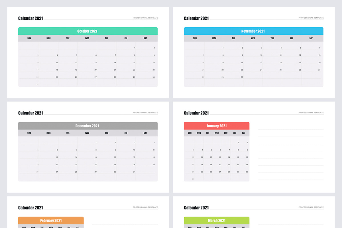 Calendar 2021 for PowerPoint, a Presentation Template by HiSlide.io