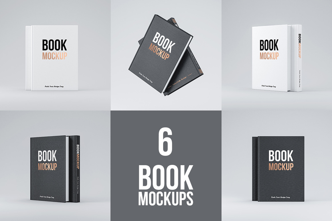 Set of 6 Book PSD Mockup, a Print Template by GreatFruit