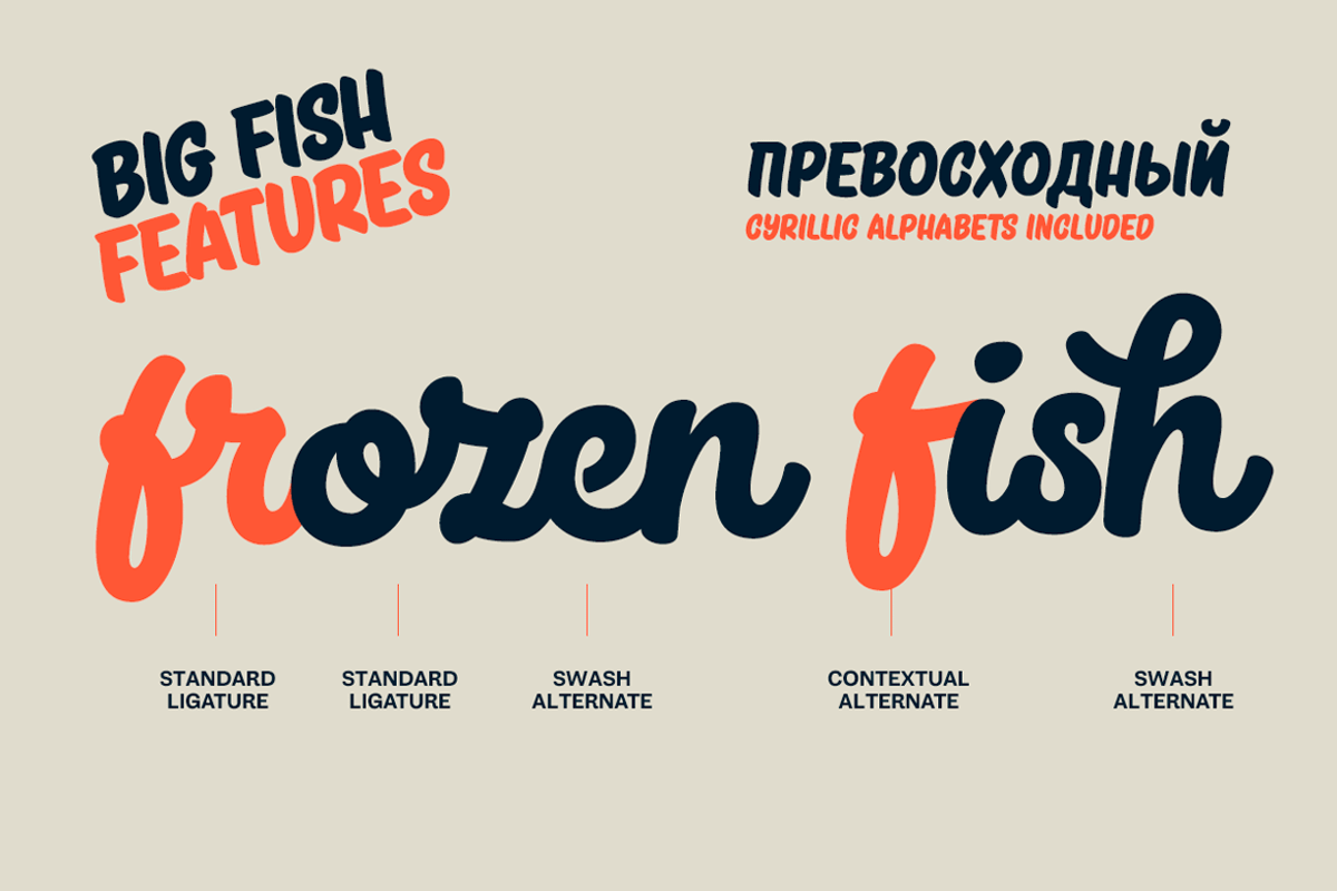 Big Fish Script + Caps + Extras, a Script Font by Fenotype