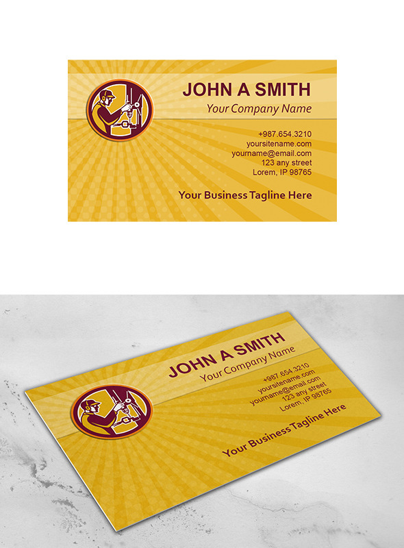 Business card template Worker Drilli, a Business Card Template by ...