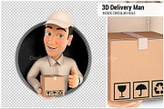 3D Delivery Man with Package, a Person Illustration by 3DMask