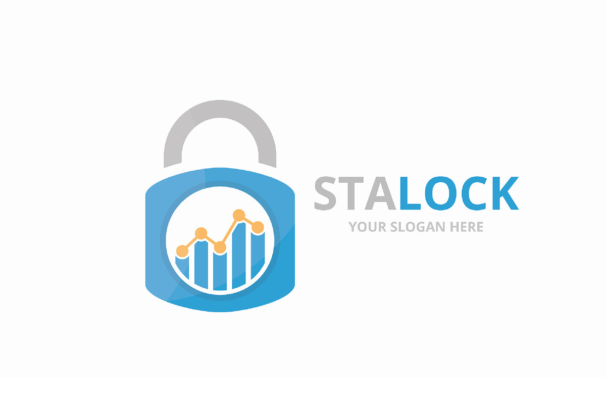 Vector graph and lock logo, a Branding & Logo Template by GraphiShop