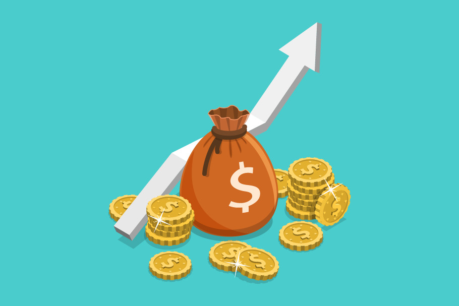 Income growth, a Finance Illustration by AndriiStore