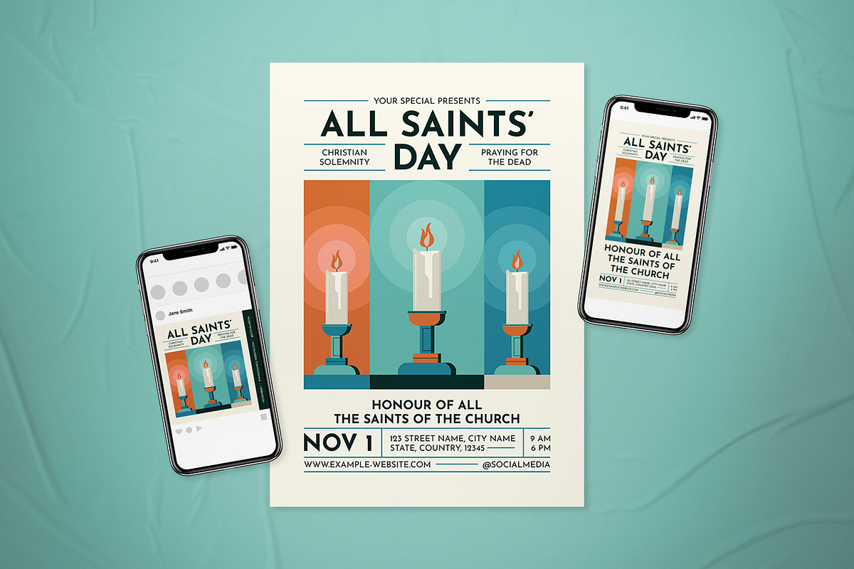 All Saints' Day Flyer Set, a Flyer Template by The Good Store