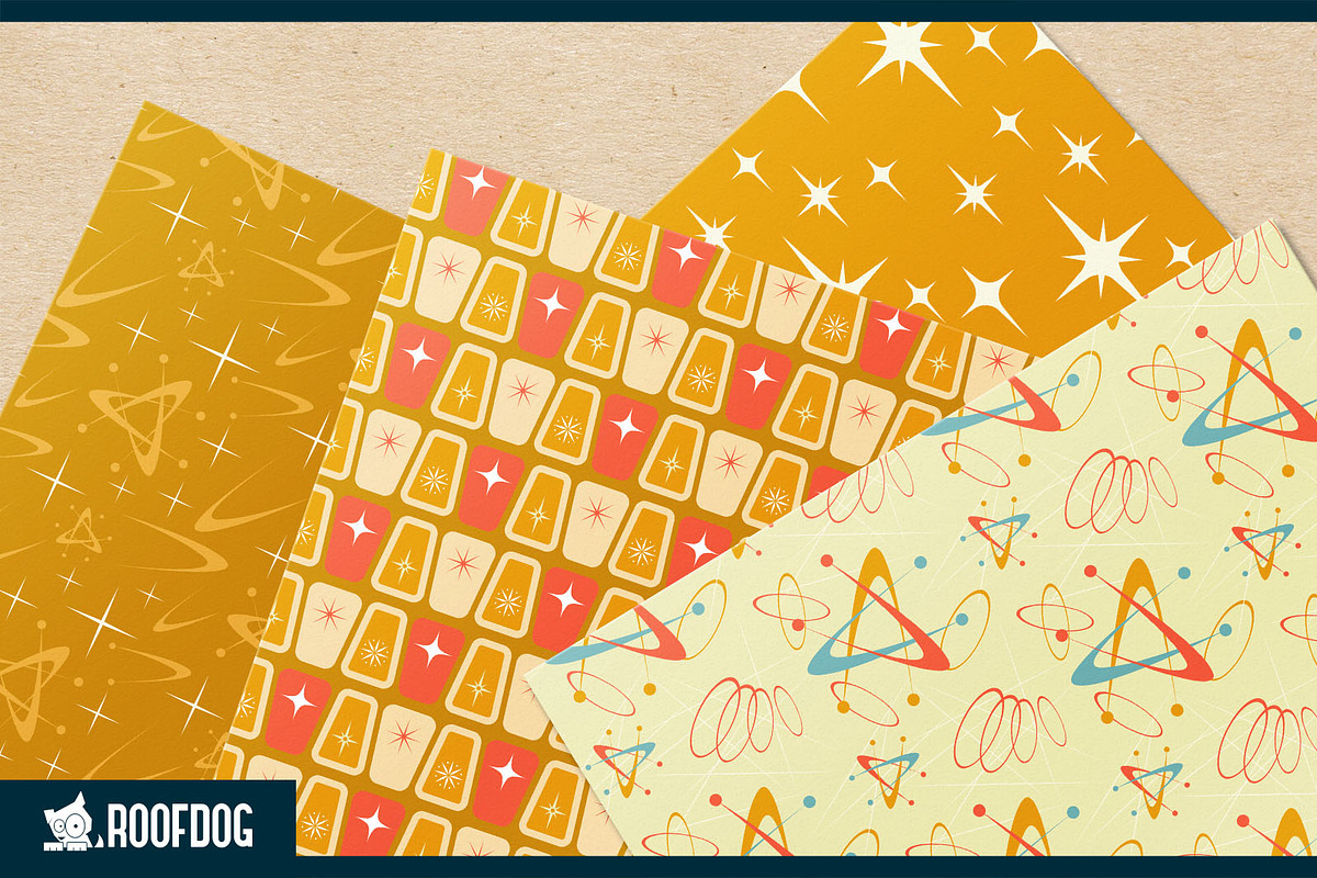 1950s retro atomic style starbursts, a Texture Graphic by Roofdog Design