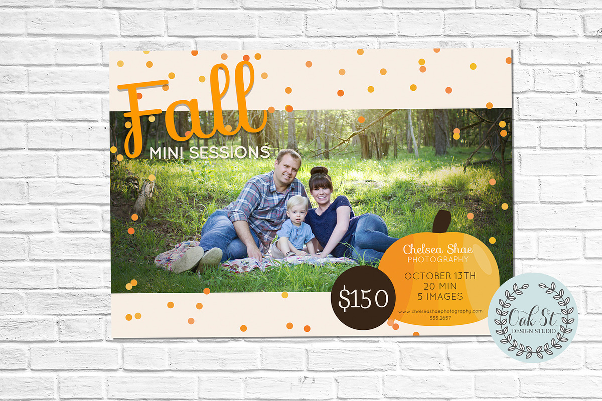 Fall Photographer Mini Session Flyer, a Flyer Template by oakstdesignstudio