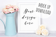 Spring Frame Mockup Pastel Photo, a Print Template by Pixomize