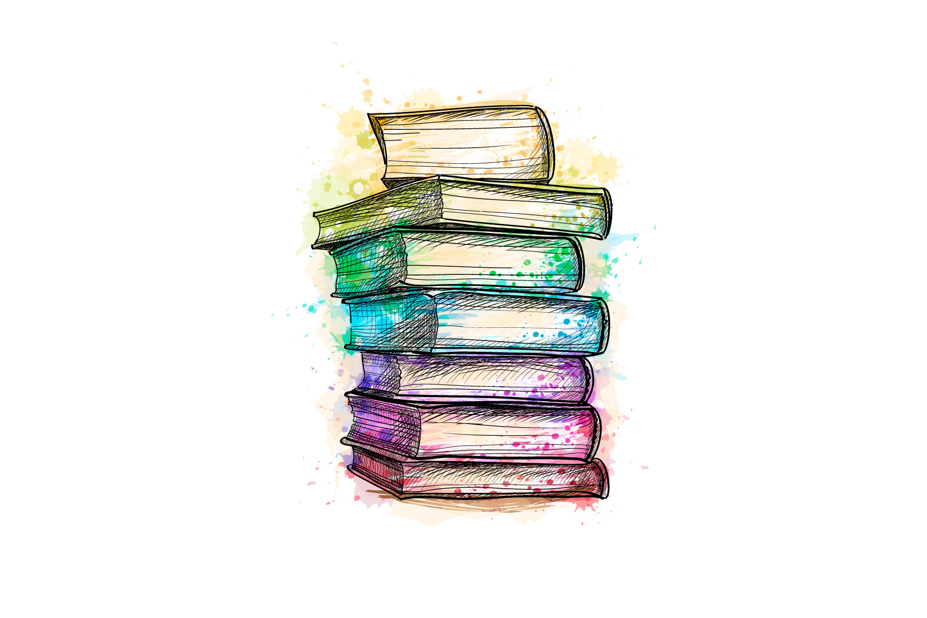Stack of multi colored books, an Education Illustration by 3D Tai