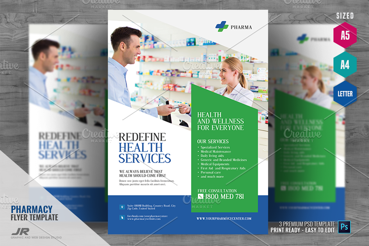 Pharmacy Advertisement Flyer, a Flyer Template by PSDPixel