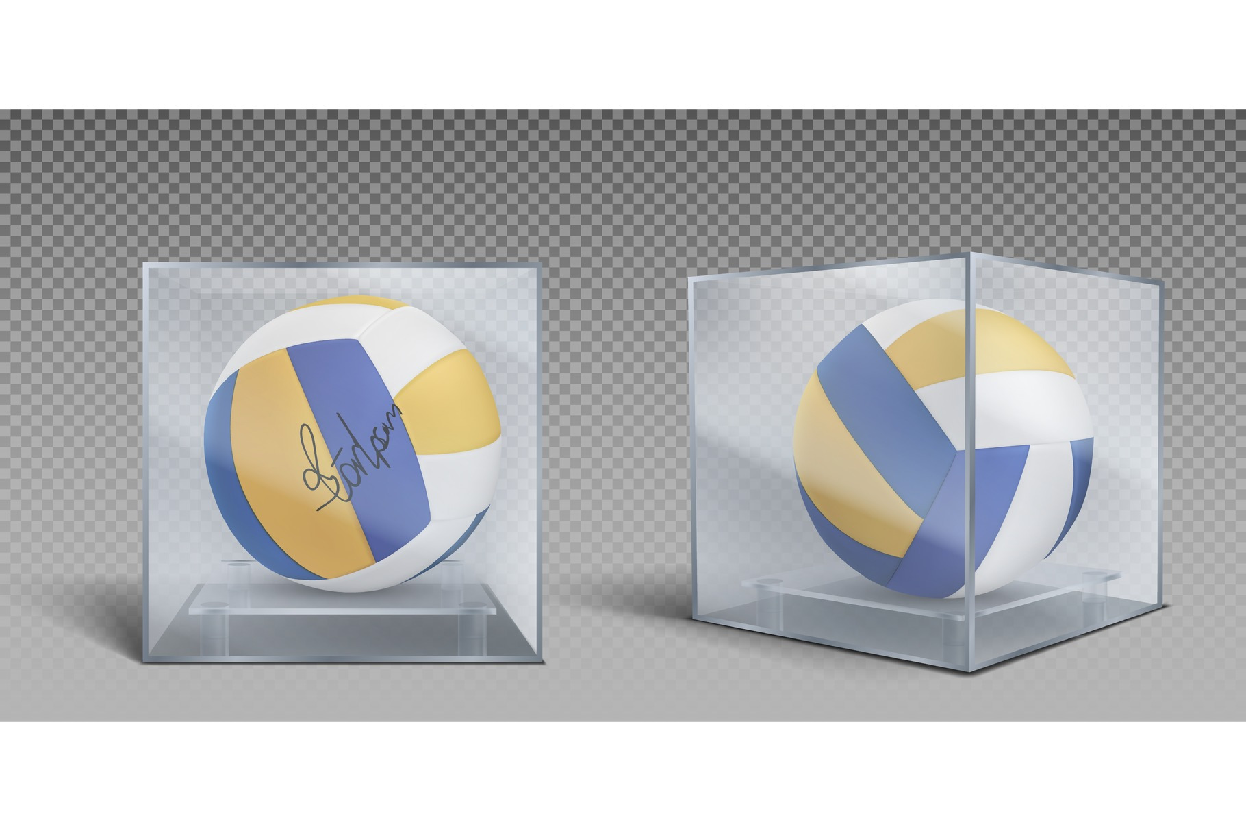 Volleyball balls trophy in glass or, an Object Graphic by BCP.group