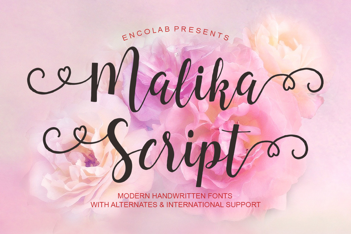 Malika Script, a Script Font by Encolab