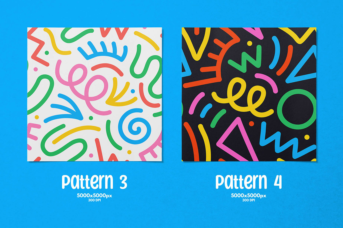 10 Squiggly Seamless Patterns