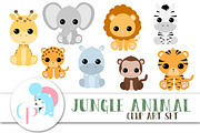 Jungle Animal ClipArt Set, an Animal Illustration by Nagore Rodriguez ...