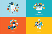 Set of Flat Design Concept Icons, an Outline Icon by PureSolution