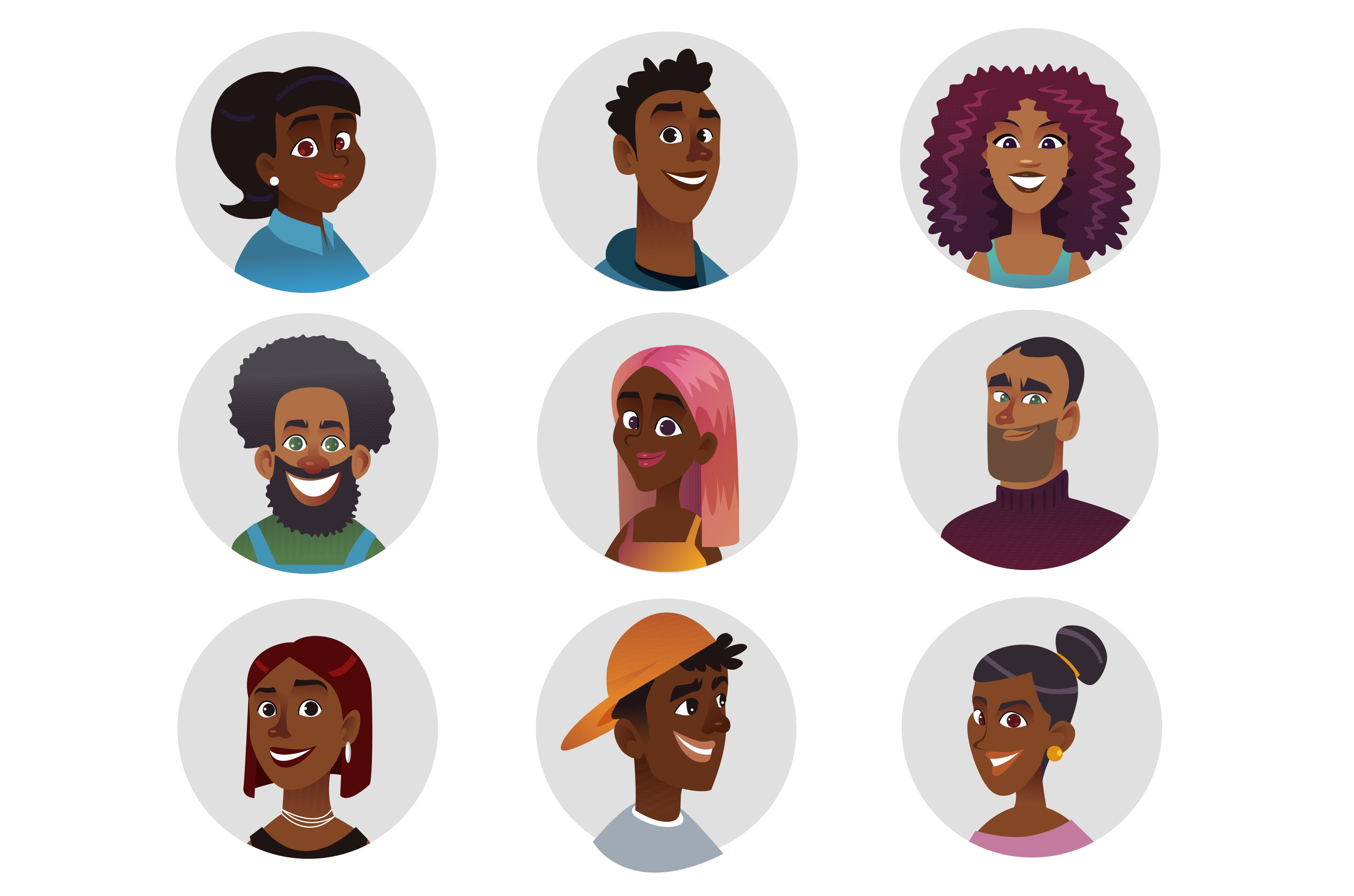 Black people icons, a Person Illustration by Dessign Sells