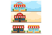 Facade exterior shop flat design, a Decorative Illustration by LoopAll
