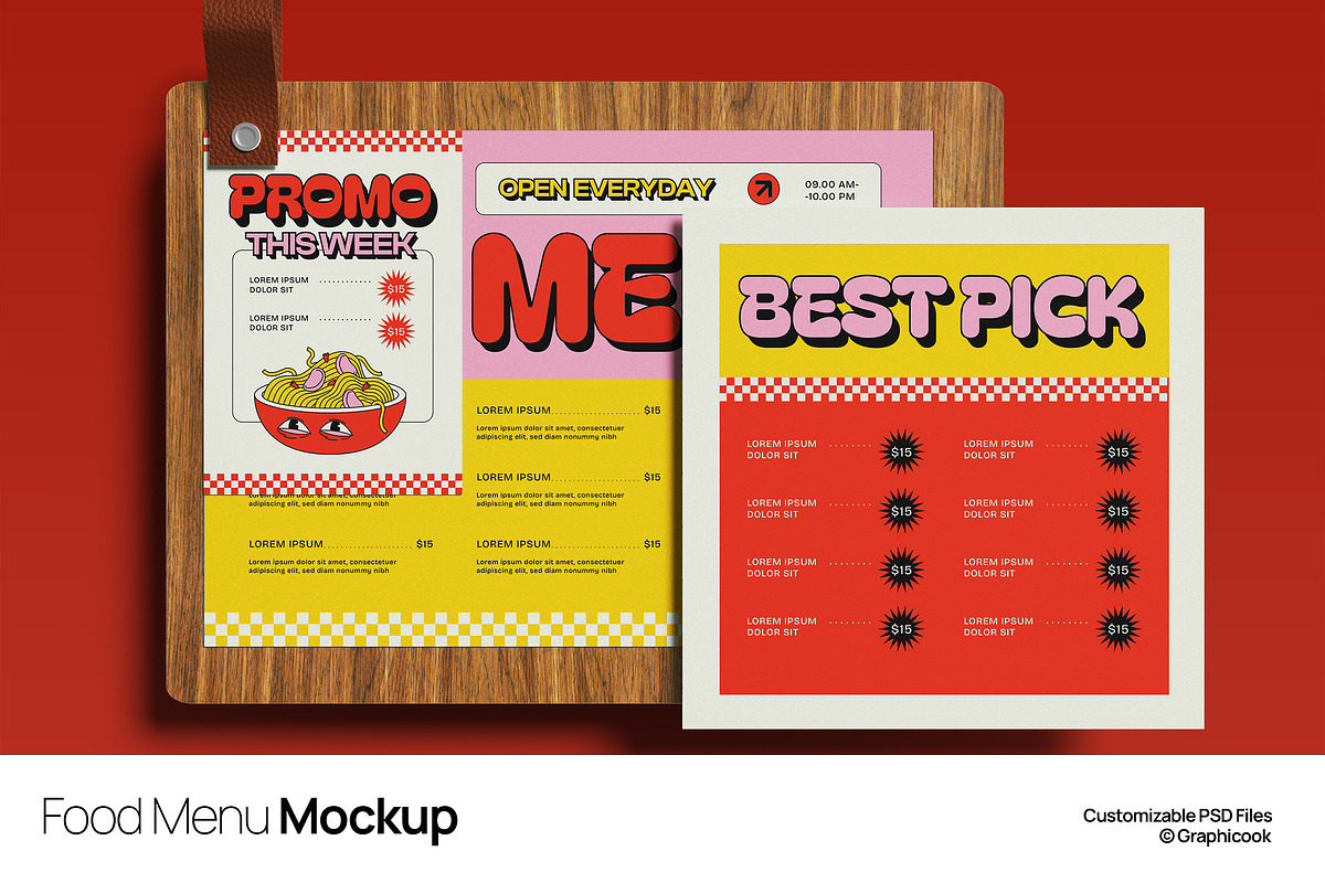 Food Menu Mockup, a Product Mockup by graphicook