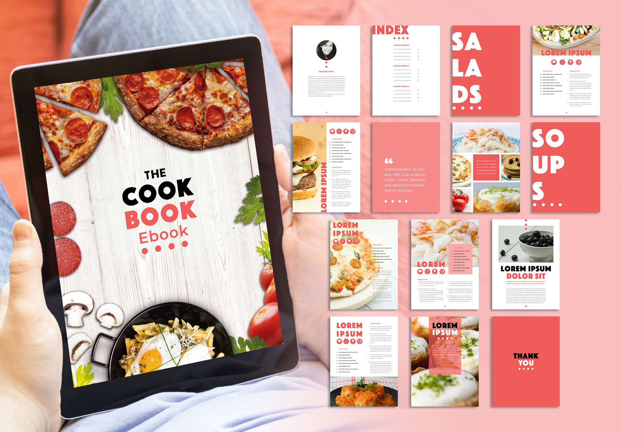 Peach Color Recipes eBook Layout, a Magazine Template by McLittle Stock ...
