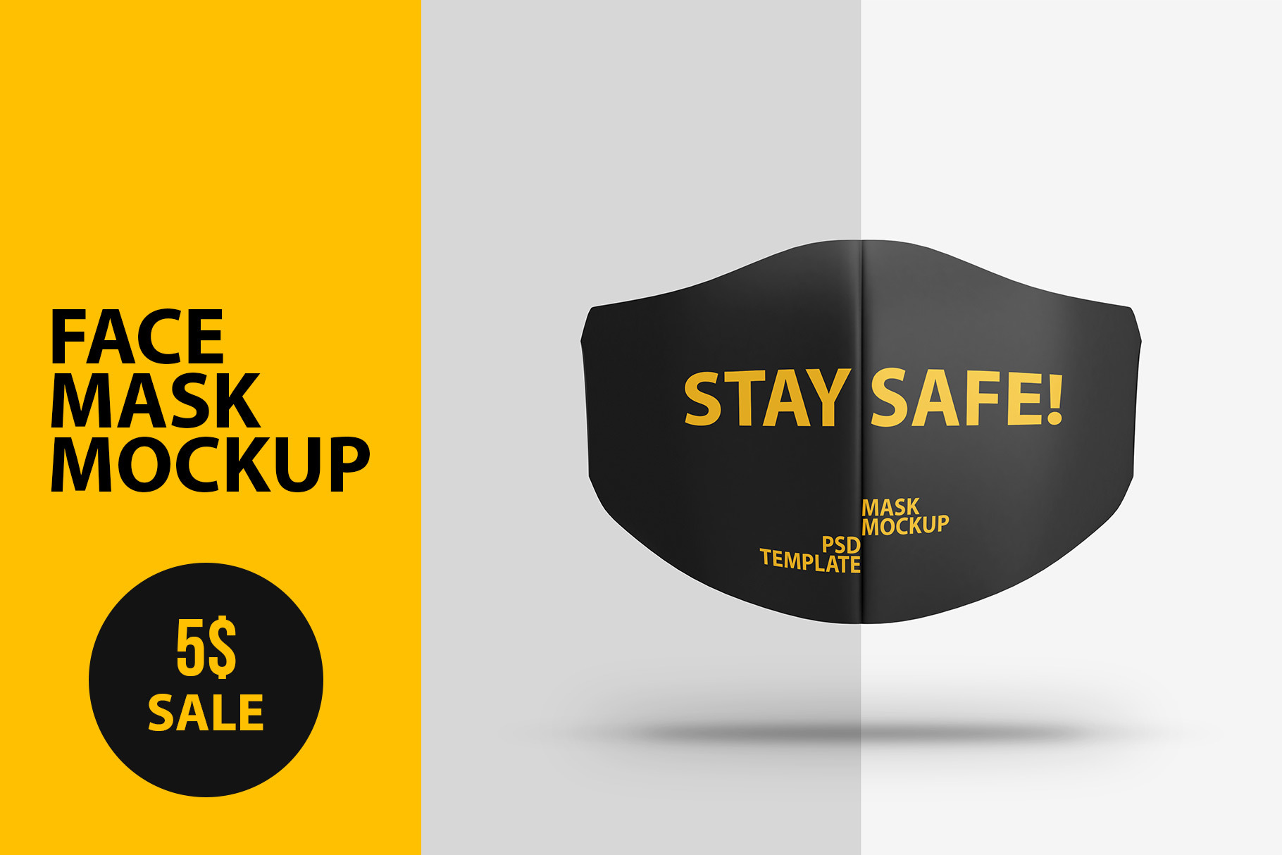 Face Mask PSD Mockup, a Mask Mockup by GreatFruit