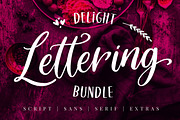 Delight Lettering Bundle, a Sans Serif Font by Konstantine Studio